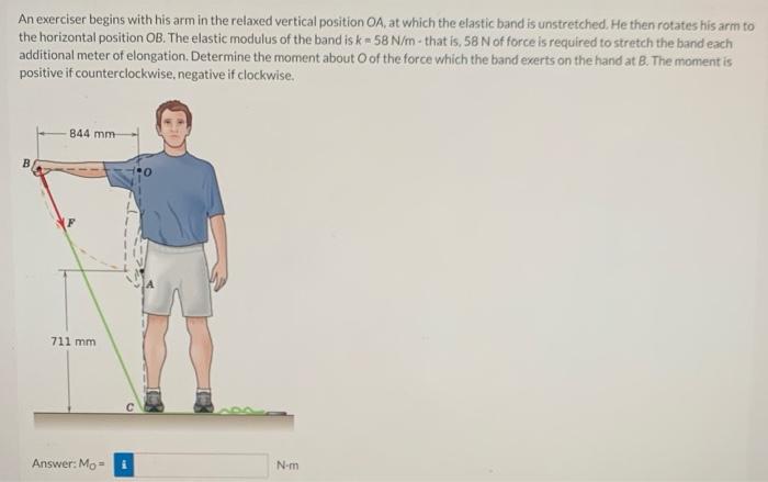 Solved An exerciser begins with his arm in the relaxed | Chegg.com