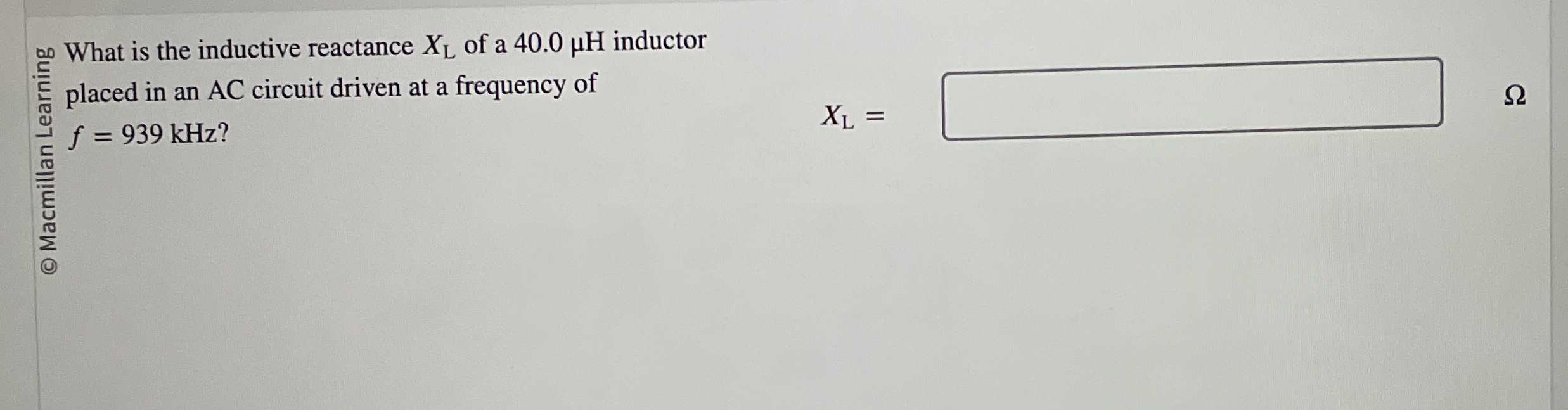Solved 00 ﻿what Is The Inductive Reactance Xl ﻿of A 40 0μh