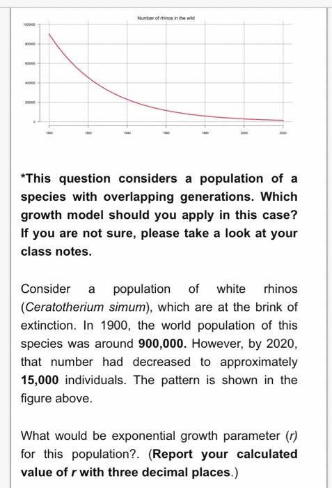 Solved species with overlapping generations. Which growth | Chegg.com