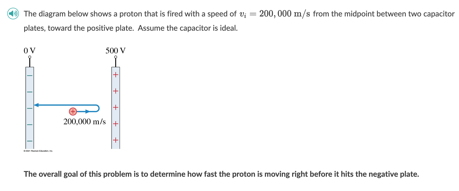 Solved The diagram below shows a proton that is fired with a | Chegg.com