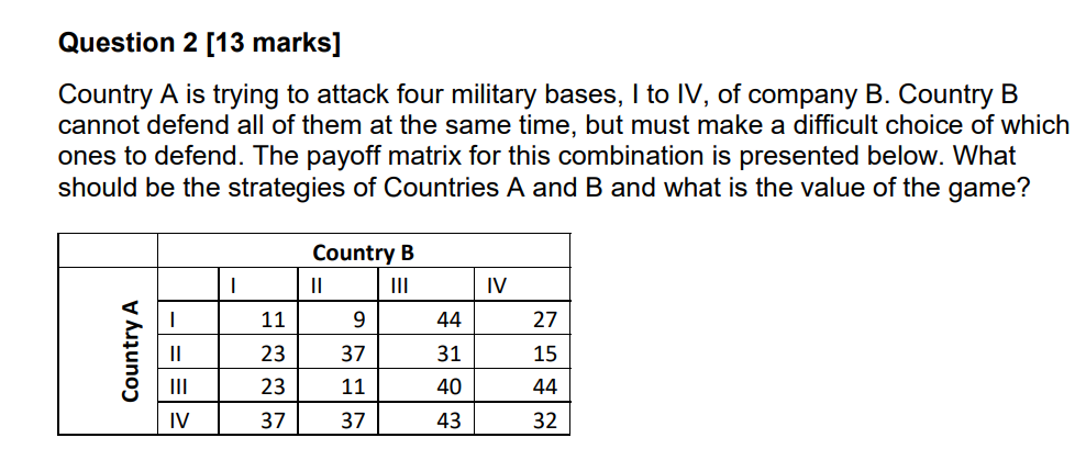 Solved Question 2 [13 ﻿marks]Country A is trying to attack | Chegg.com