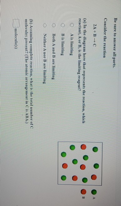 Solved Be sure to answer all parts. Consider the reaction 2A | Chegg.com