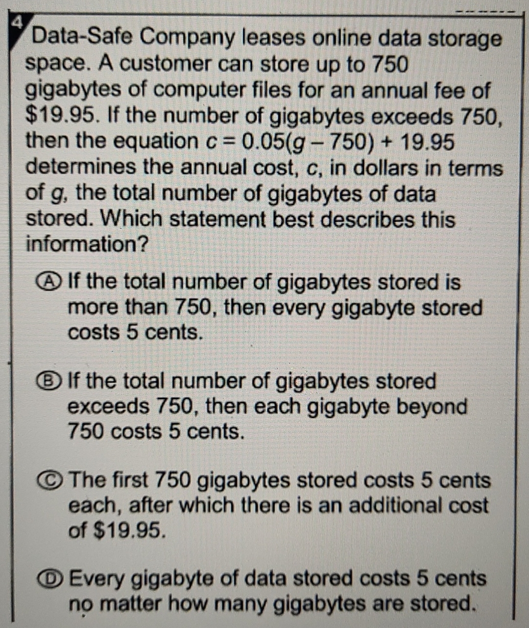 Solved Data-Safe Company leases online data storage space. A | Chegg.com