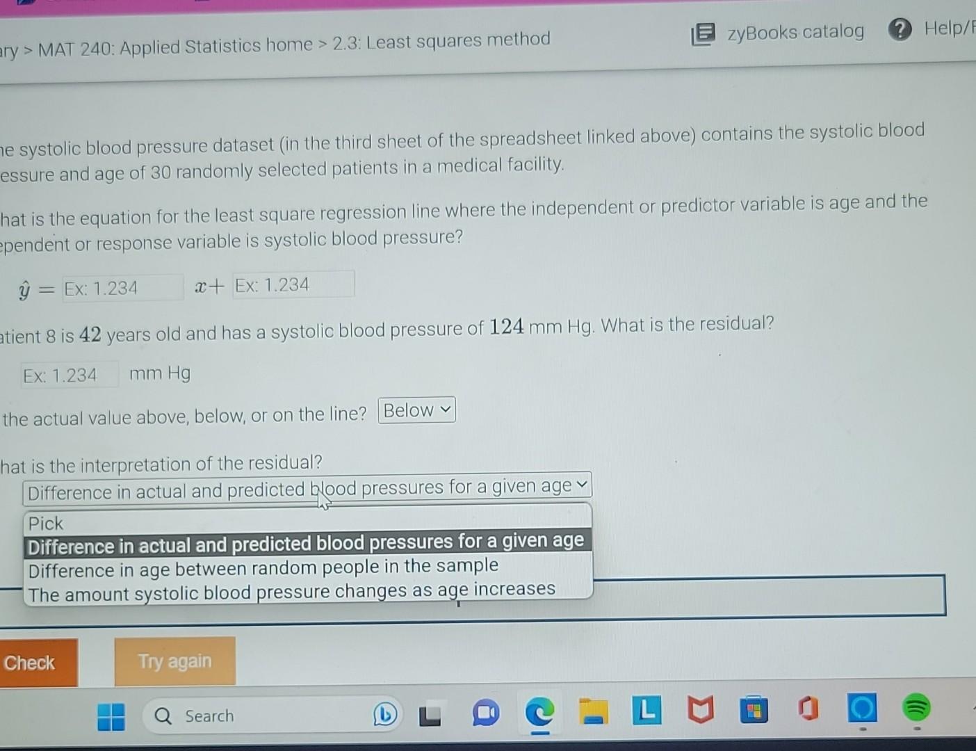 he systolic blood pressure dataset (in the third | Chegg.com