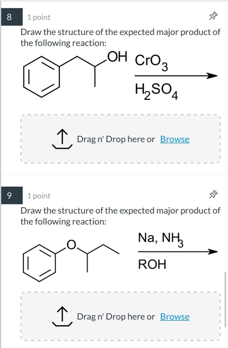 Solved 8 1 point Draw the structure of the expected major | Chegg.com