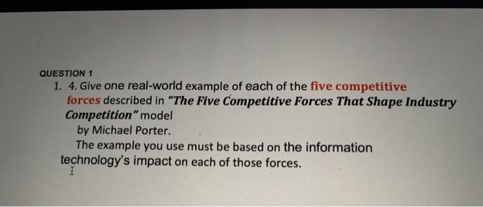 Solved QUESTION 1 1. 4. Give one real-world example of each | Chegg.com