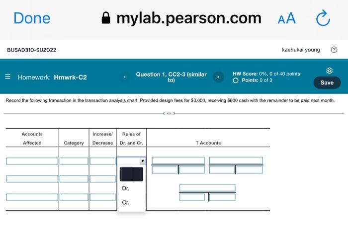 Solved 8:29 1 mylab.pearson.com AA Homework: Hmwrk-C2 | Chegg.com
