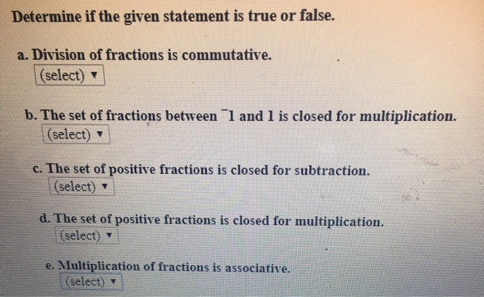 Solved Determine if the given statement is true or false. a. | Chegg.com