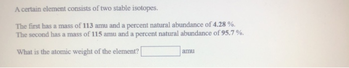 Solved The element lanthanum has an atomic weight of 139 and | Chegg.com