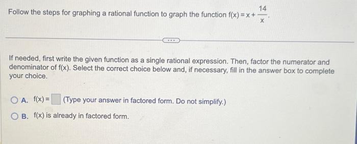 Solved Follow the steps for graphing a rational function to | Chegg.com