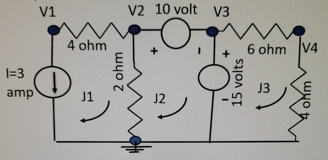 Solved For the circuit indicated Calculate the J1 J2 and J3 | Chegg.com