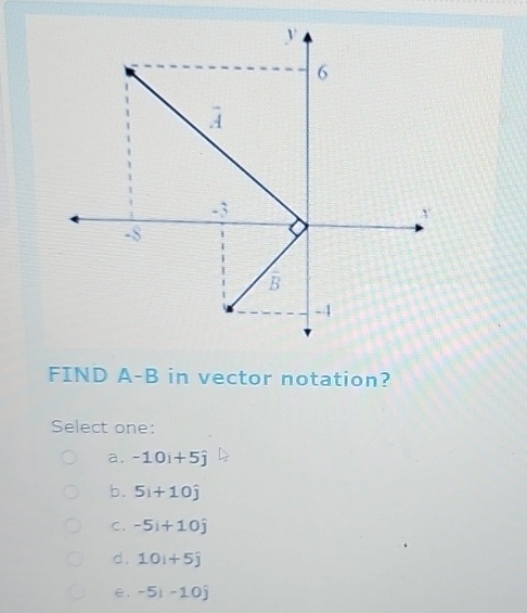 Solved FIND A-B in vector notation?Select | Chegg.com