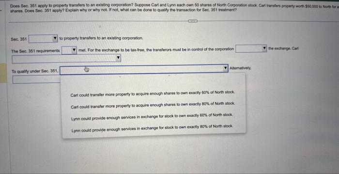 Solved shares. Dees Sec. 351 apply? Explain why or why not. | Chegg.com