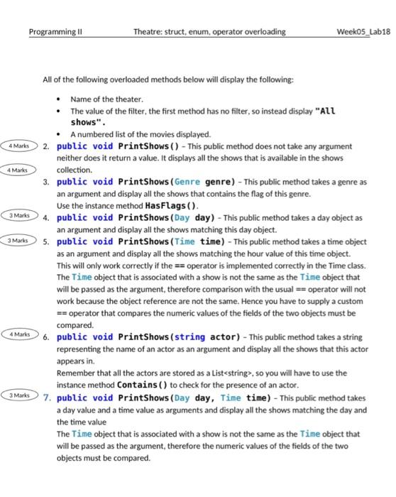 Solved Implement a Theatre Application 75 Marks This is the | Chegg.com