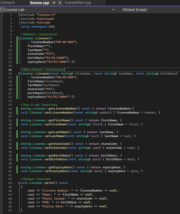 Solved I need to have the following information output in my | Chegg.com