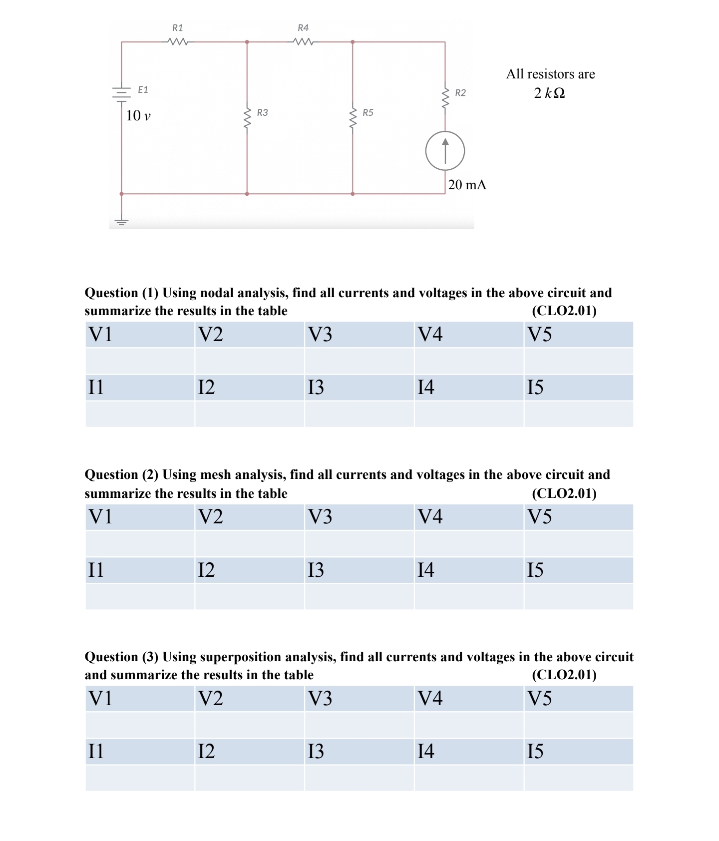 Solved Question (1) ﻿Using nodal analysis, find all currents | Chegg.com