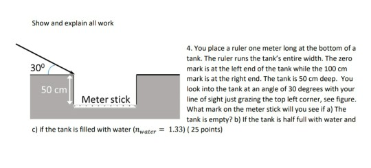 Solved Show and explain all work 4. You place a ruler one | Chegg.com