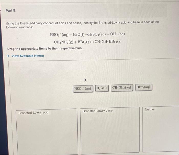 Solved Using the Arrhenius concept of acids and bases, | Chegg.com