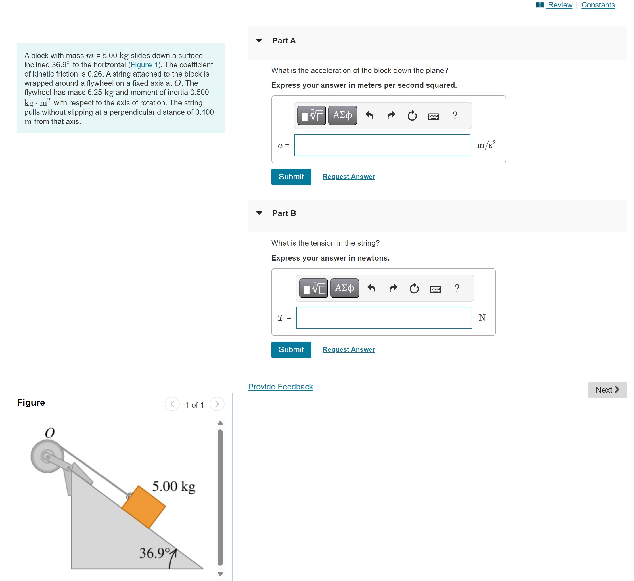 Solved A block with mass m=5.00kg ﻿slides down a | Chegg.com