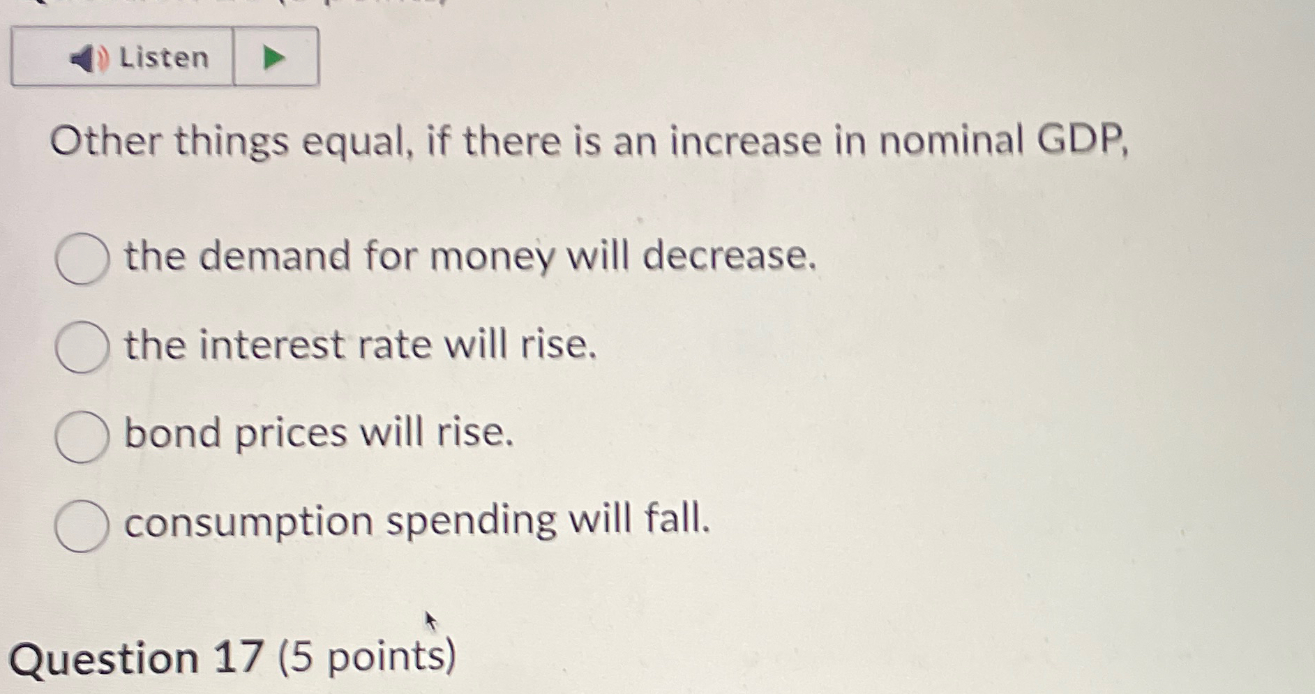 Solved ListenOther things equal, if there is an increase in | Chegg.com
