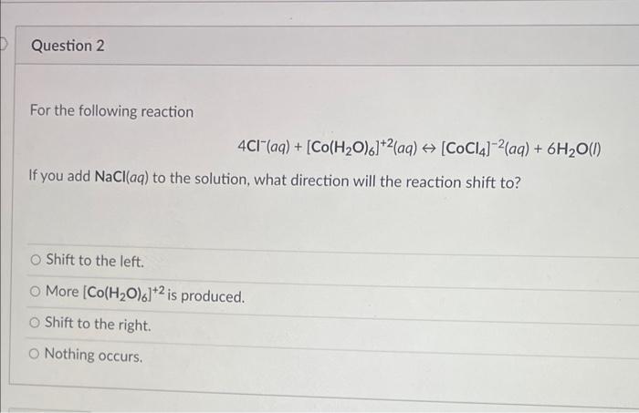 Solved For the following reaction | Chegg.com