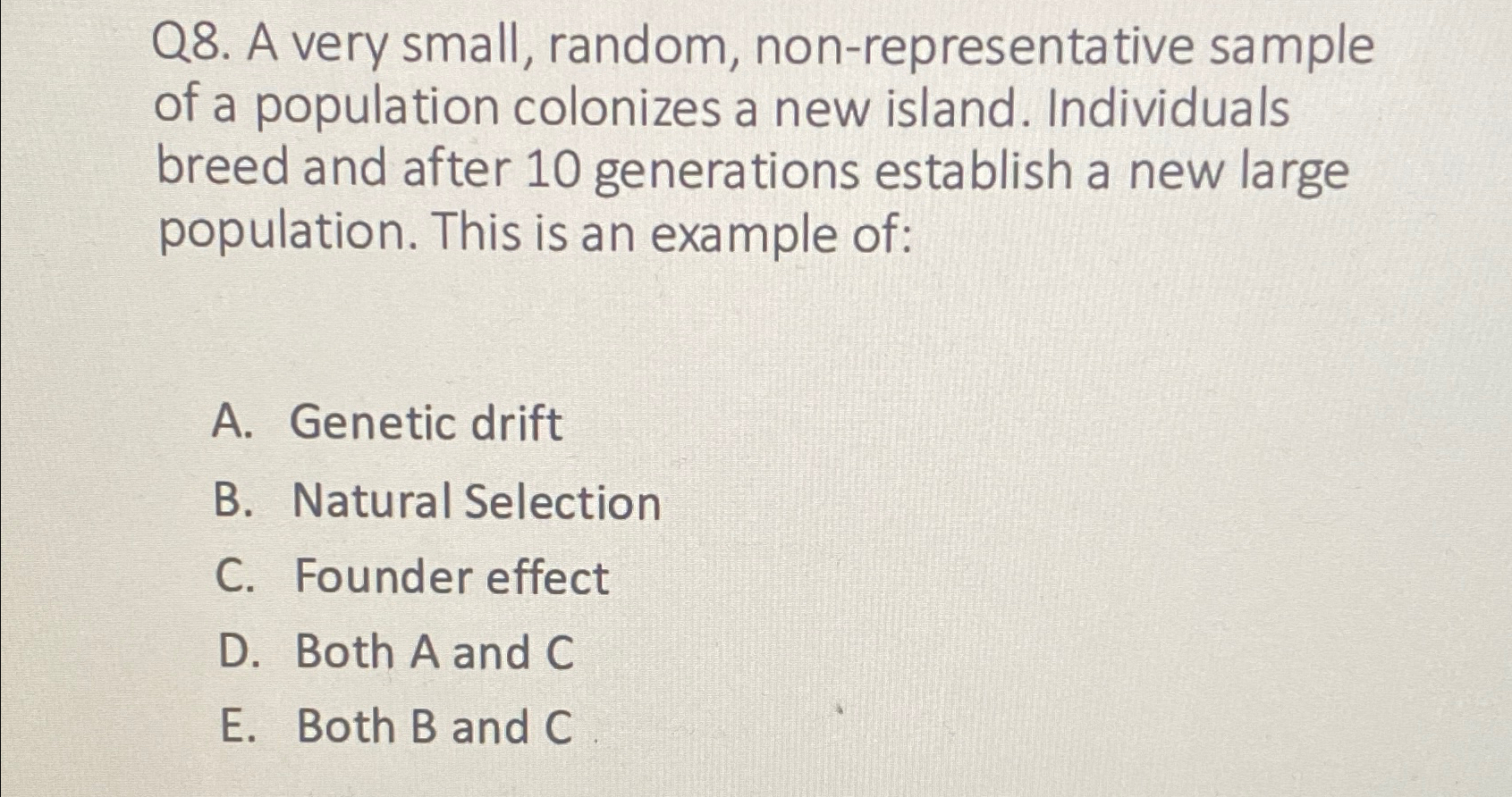 Solved Q8. ﻿A very small, random, non-representative sample | Chegg.com