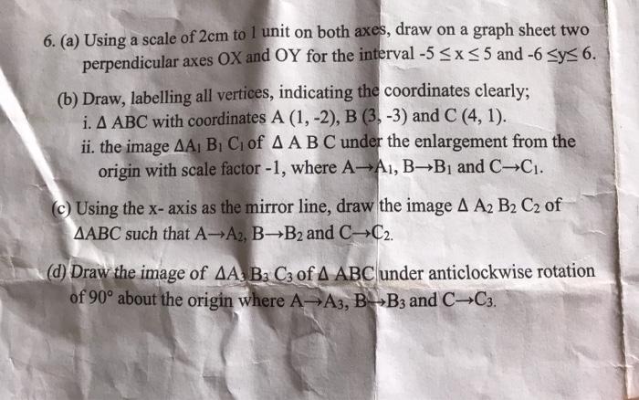 Solved 6. (a) Using a scale of 2cm to 1 unit on both axes, | Chegg.com