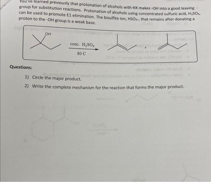 Solved 1) Circle the major product. 2) Write the complete | Chegg.com