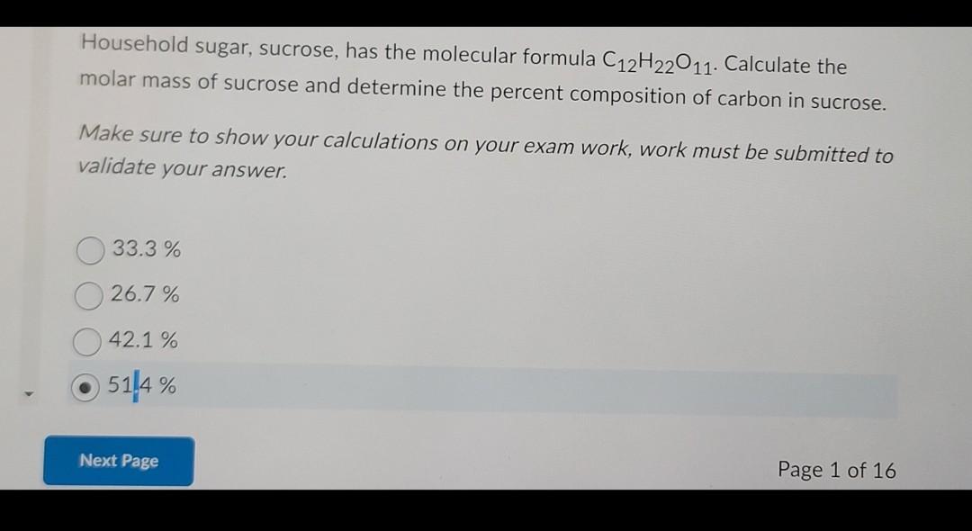 Solved Household sugar, sucrose, has the molecular formula | Chegg.com