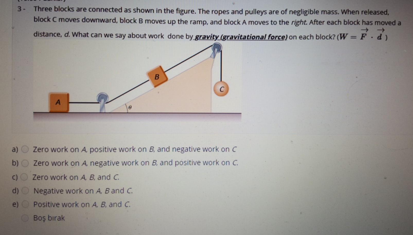 Solved 3- Three blocks are connected as shown in the figure. | Chegg.com