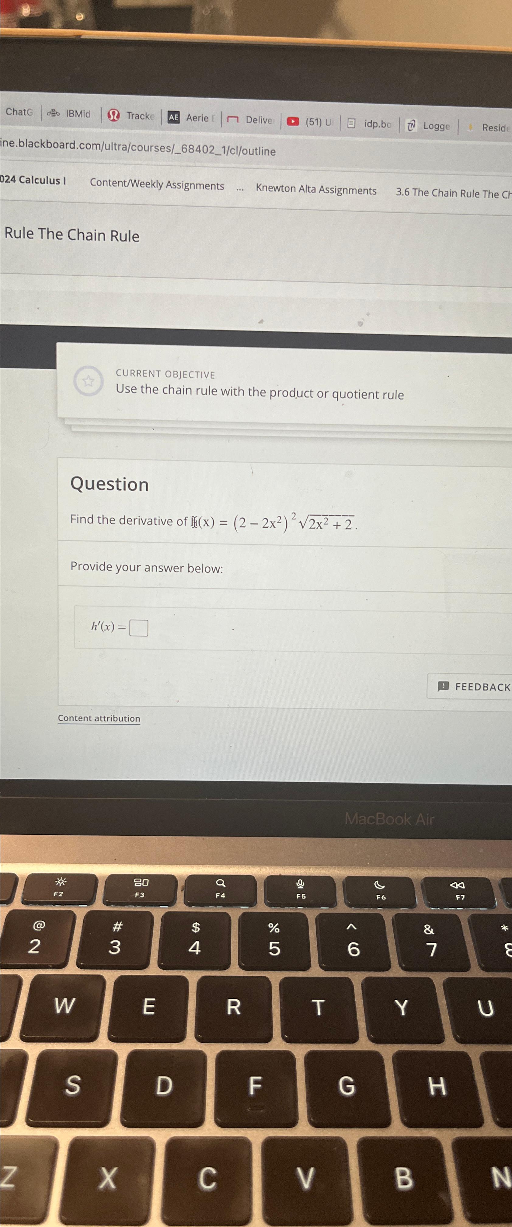 Solved Rule The Chain RuleQuestionFind the derivative of | Chegg.com