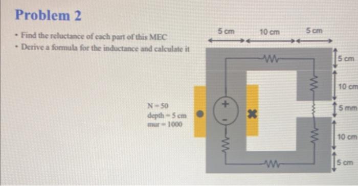 Solved - Find the reluctance of each part - Derive a formula | Chegg.com