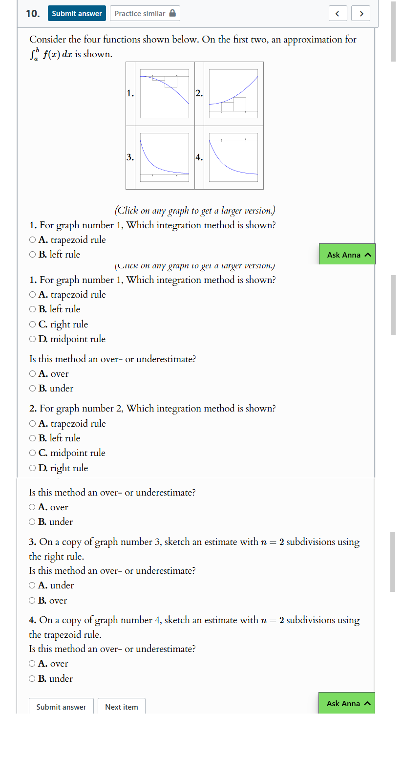 Solved Consider the four functions shown below. On the first | Chegg.com