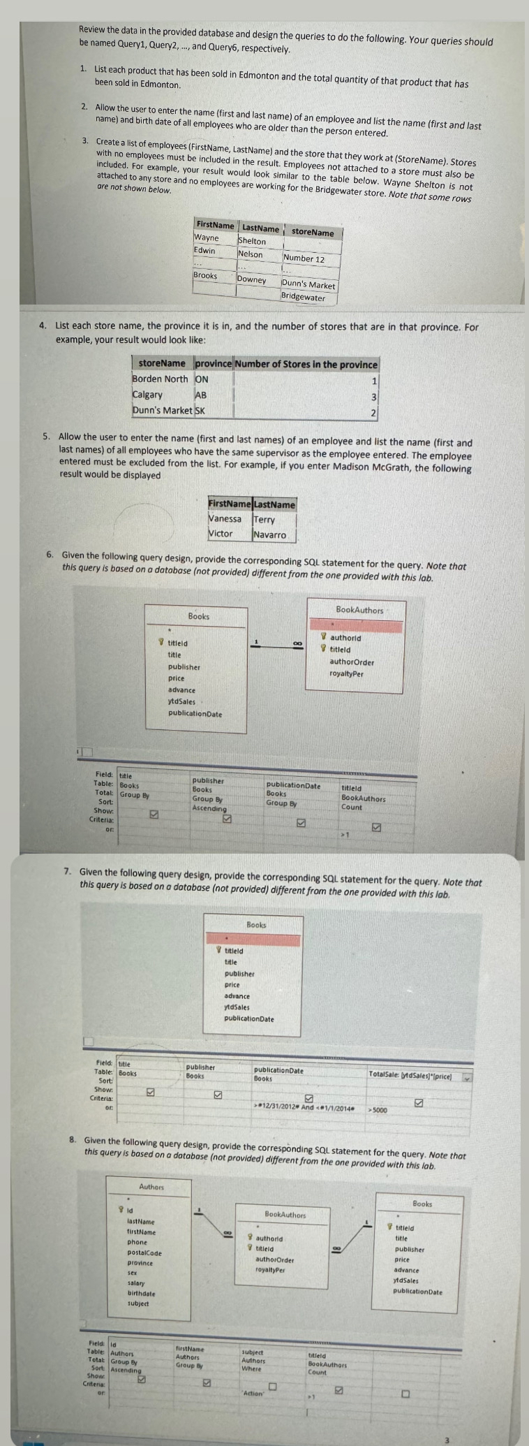 Solved Review the data in the provided database and design | Chegg.com