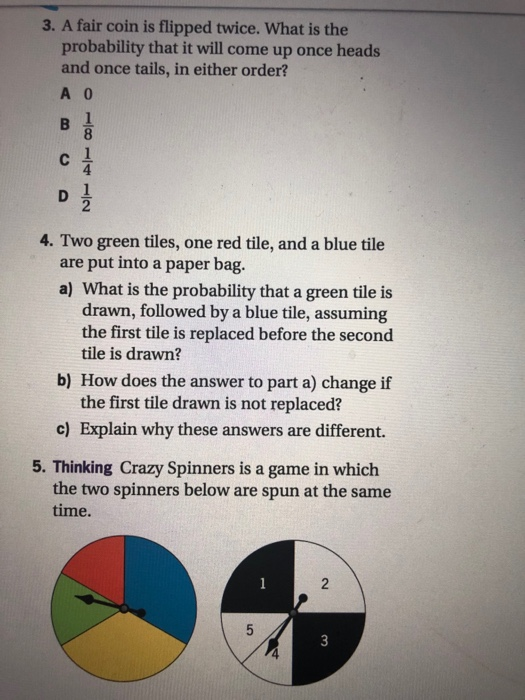 Solved 5. What is the probability of rolling a sum that is | Chegg.com