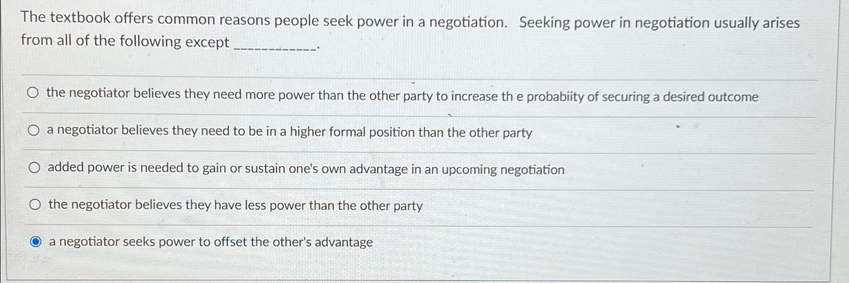 Solved The textbook offers common reasons people seek power | Chegg.com