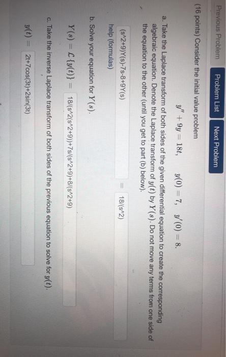 Solved Previous Problem Problem List Next Problem (16 | Chegg.com Solved Previous Problem Problem List Next Problem (16 | Chegg.com