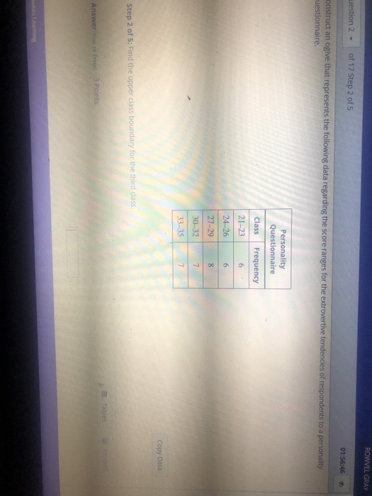 Solved Construct an ogive that represents the following data | Chegg.com
