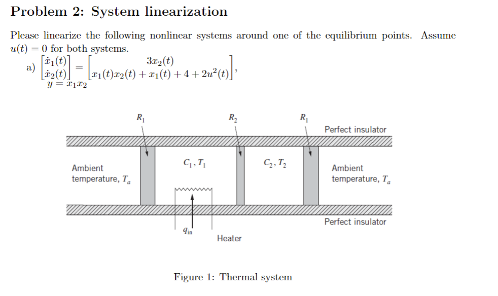 Solved Problem 2: System linearizationPlease linearize the | Chegg.com Solved Problem 2: System linearizationPlease linearize the | Chegg.com