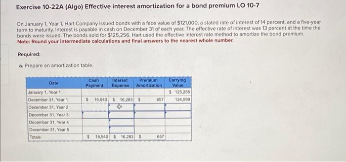 Solved Exercise 10-22A (Algo) Effective interest | Chegg.com