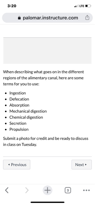 Solved 3:20 ..LEO palomar.instructure.com ☺ BIOL 145 Dunning | Chegg.com
