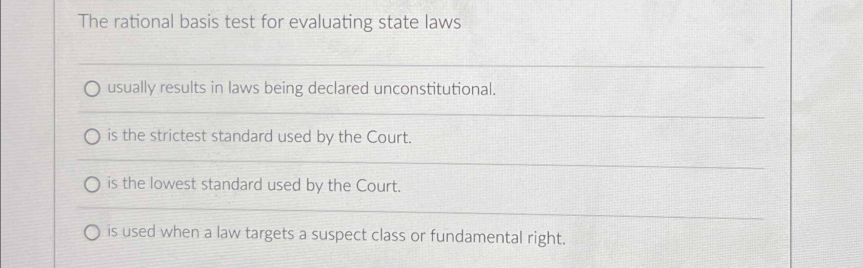 Solved The rational basis test for evaluating state | Chegg.com