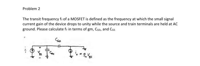 Solved The transit frequency fT of a MOSFET is defined as | Chegg.com