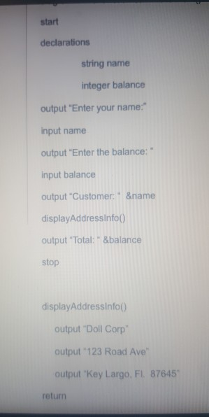 Solved Scan Start Declarations String Name Integer Balance