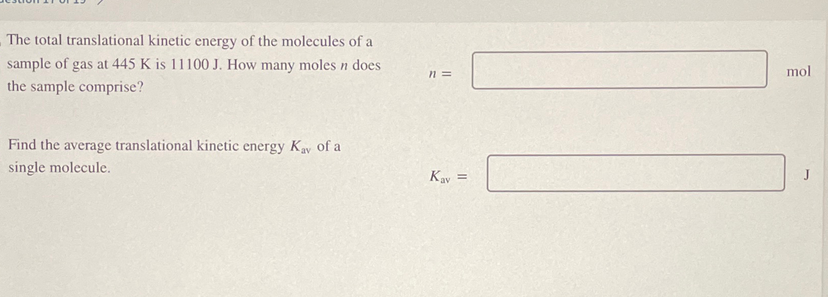 Solved The total translational kinetic energy of the | Chegg.com