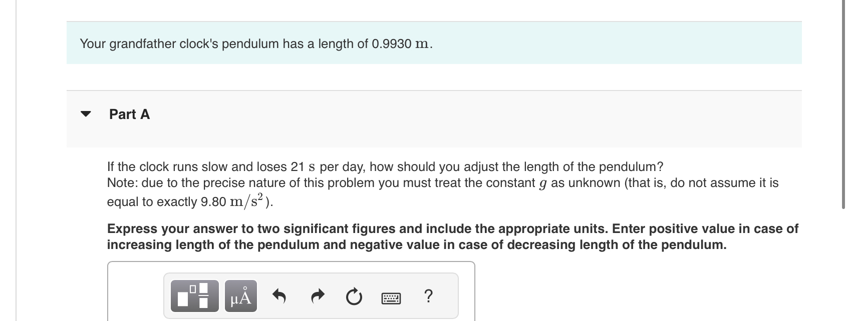 Solved Your grandfather clock's pendulum has a length of | Chegg.com