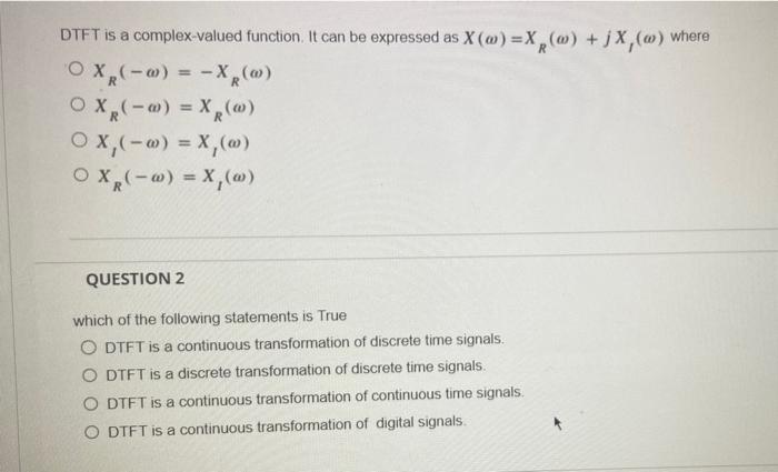 Solved DTFT is a complex-valued function. It can be | Chegg.com