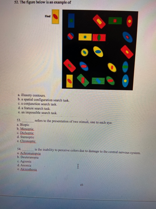 Solved 52. The figure below is an example of a. illusory | Chegg.com
