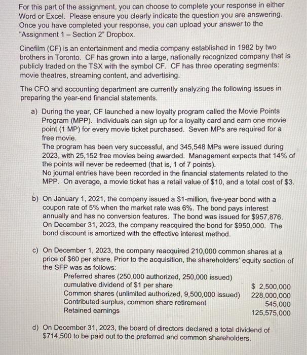 Solved For this part of the assignment, you can choose to | Chegg.com