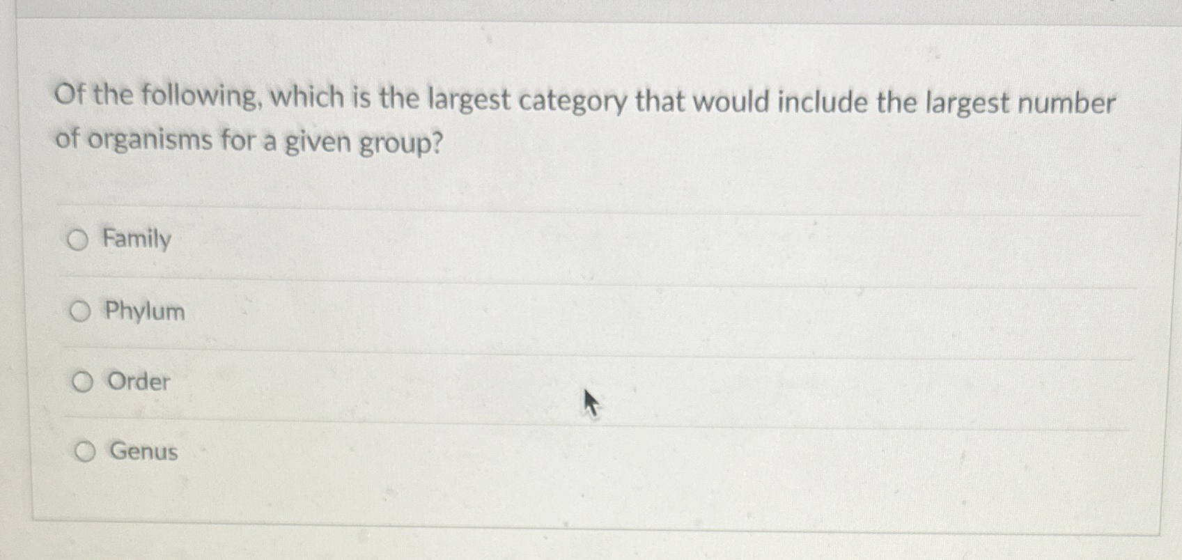 Solved Of the following, which is the largest category that | Chegg.com